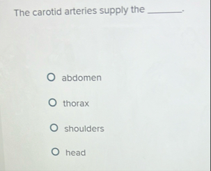 Solved The carotid arteries supply the | Chegg.com