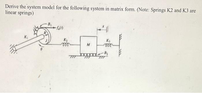 Solved Derive the system model for the following system in | Chegg.com