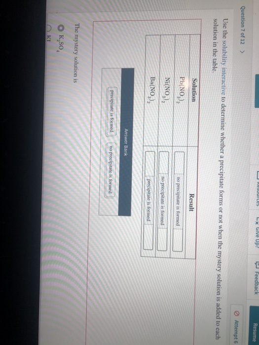 Solved urces Lx Give Up? Feedback Resume Question 7 of 12 > | Chegg.com
