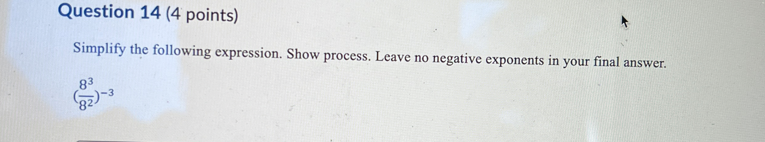 Solved Question 14 (4 ﻿points)Simplify the following | Chegg.com