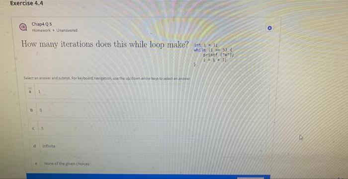 Solved How many iterations does this while loop make? int | Chegg.com