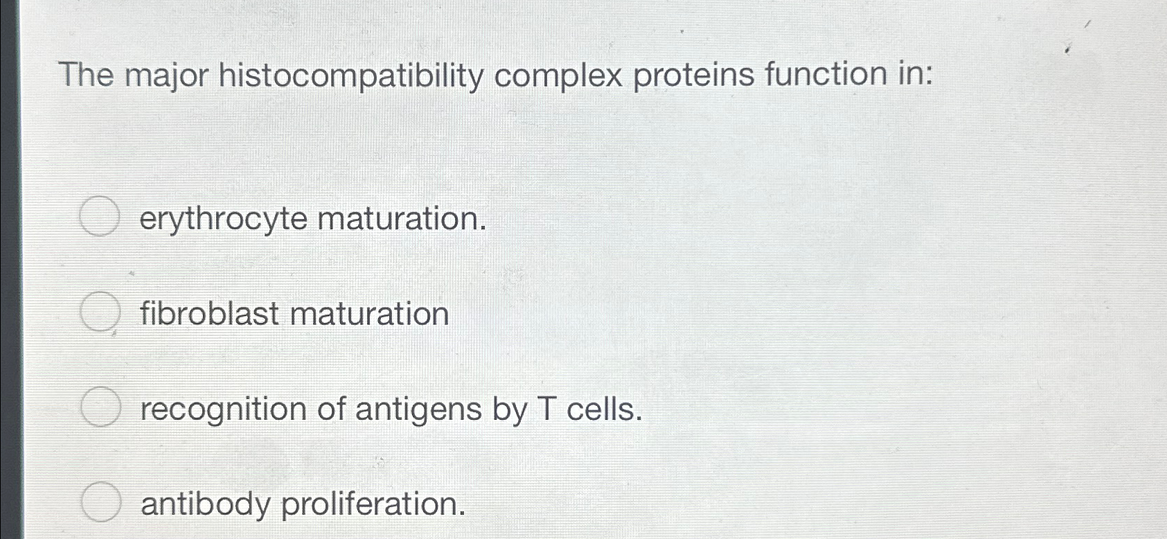 Solved The major histocompatibility complex proteins | Chegg.com