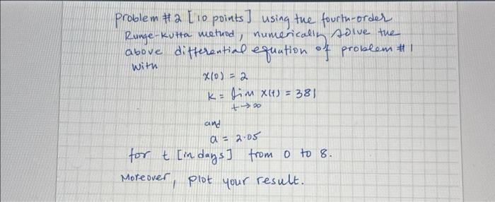 Problem \#2 [10 points] using the fourth-order | Chegg.com
