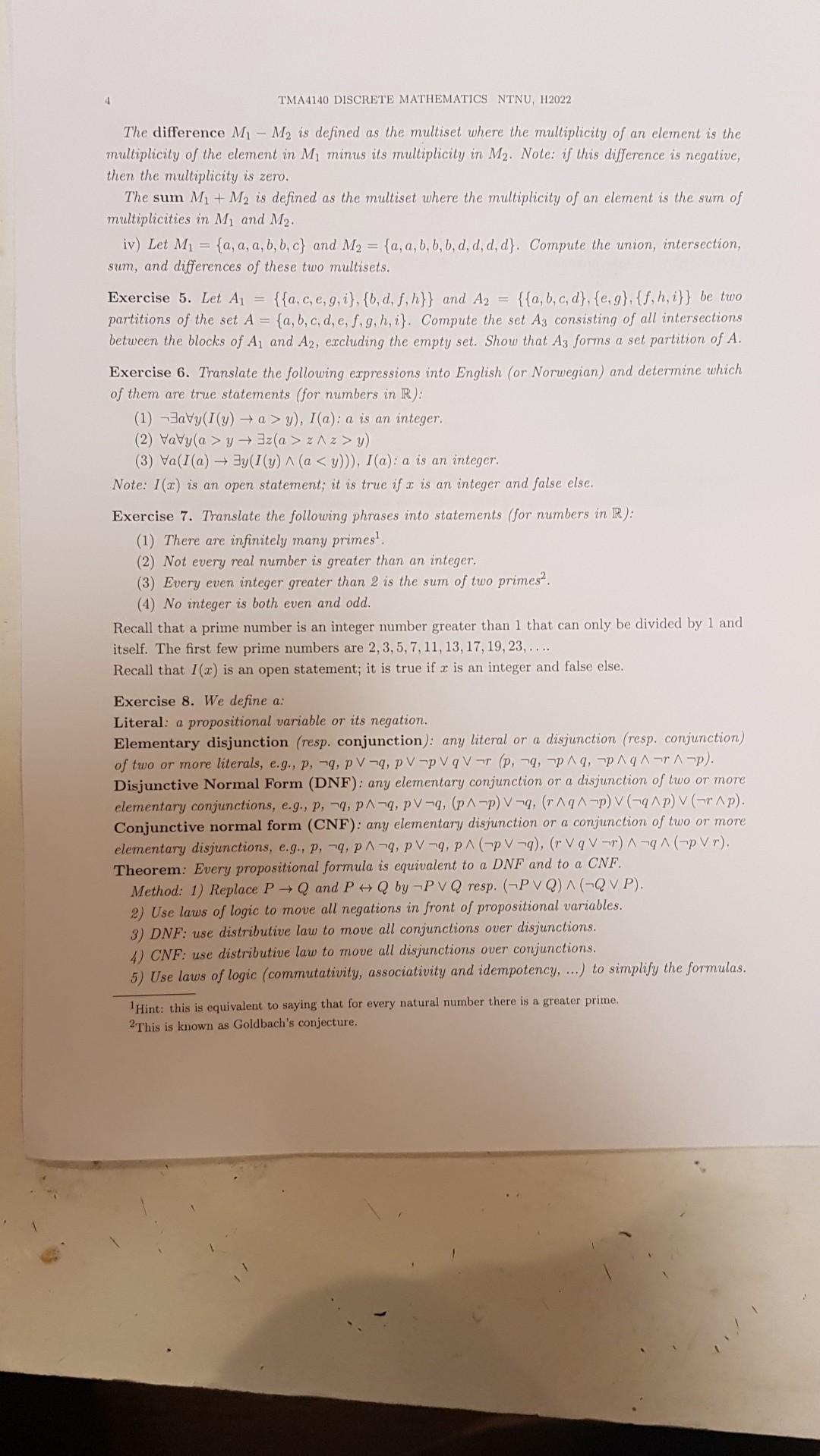 Solved TMA4140 DISCRETE MATHEMATICS NTNU, H2022 The | Chegg.com