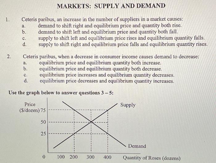 Solved 1. Ceteris paribus, an increase in the number of | Chegg.com