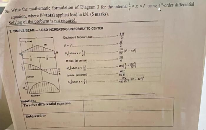 Solved 3a. Write the mathematic formulation of Diagram 3 for | Chegg.com