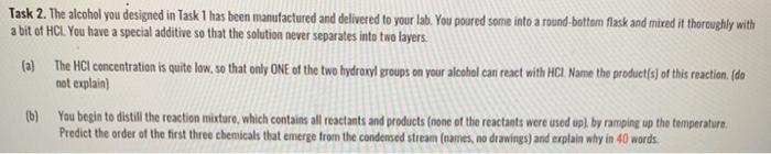 Solved Task 1. Draw a line diagram of an alcohol that | Chegg.com