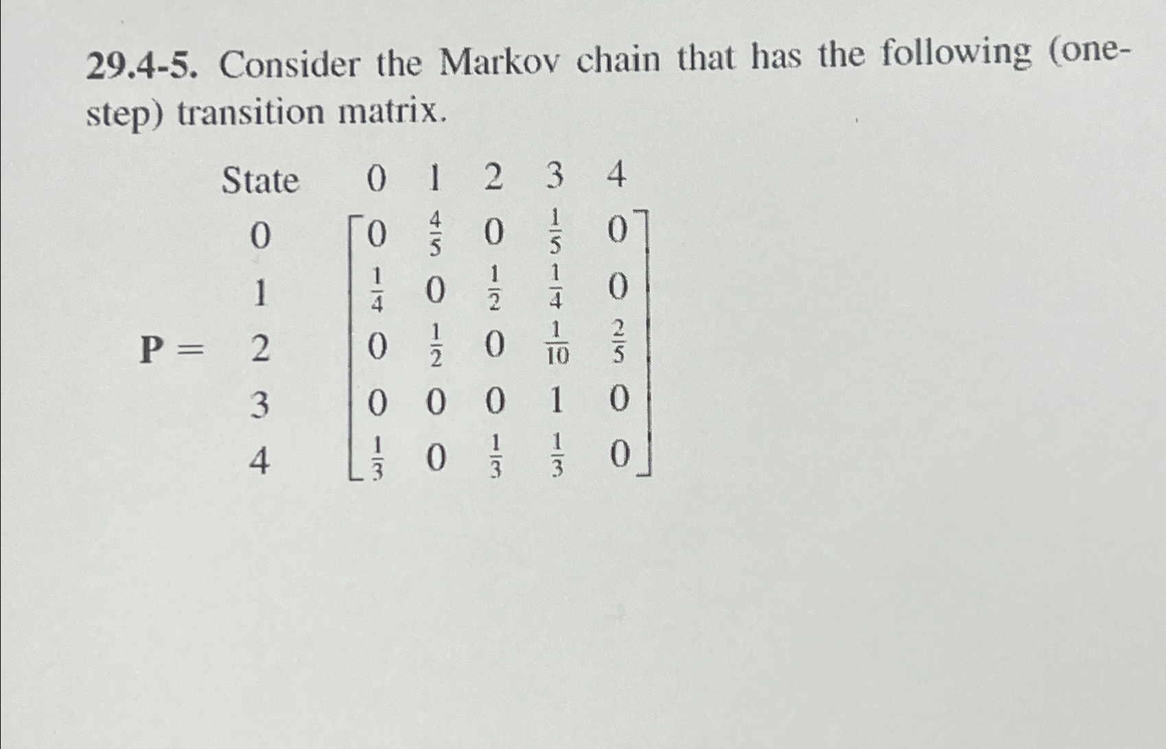29.4-5. ﻿Consider the Markov chain that has the | Chegg.com
