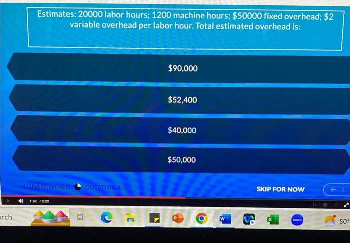 Solved Estimates: 20000 labor hours; 1200 machine hours; | Chegg.com