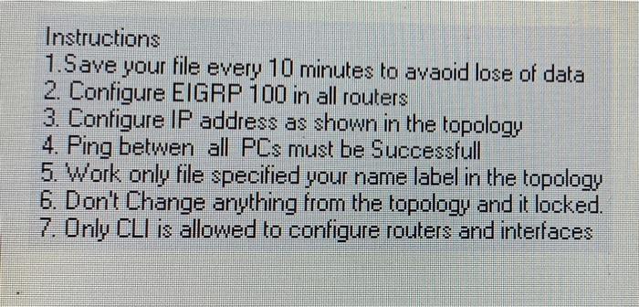 Solved EIGRP 100 For all the routers 2 Se0/3/0 Se0/3/11 © | Chegg.com