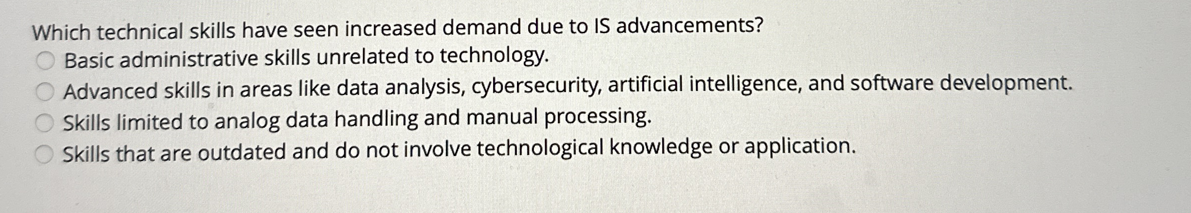 Solved Which technical skills have seen increased demand due | Chegg.com