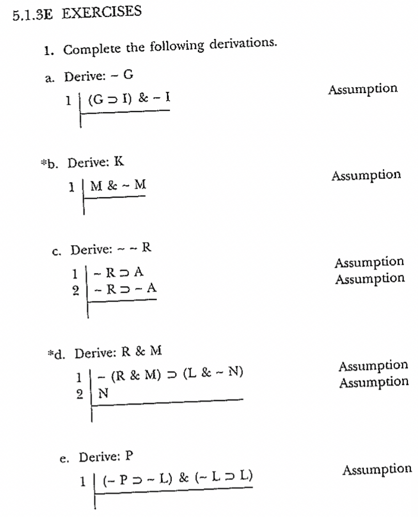Solved Complete the following derivations. that are in the | Chegg.com
