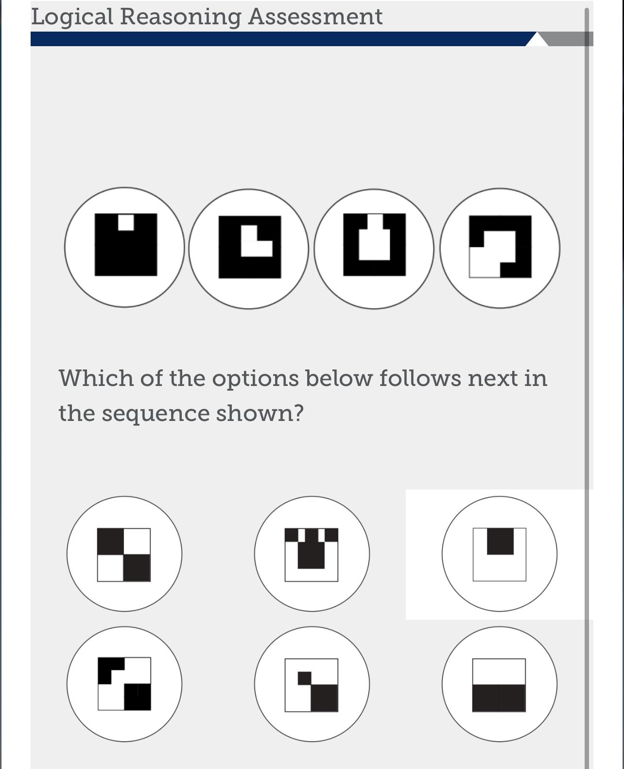 Logical Reasoning AssessmentWhich of the options | Chegg.com