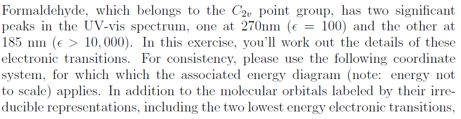 Solved Formaldehyde, which belongs to the C2v ﻿point group, | Chegg.com