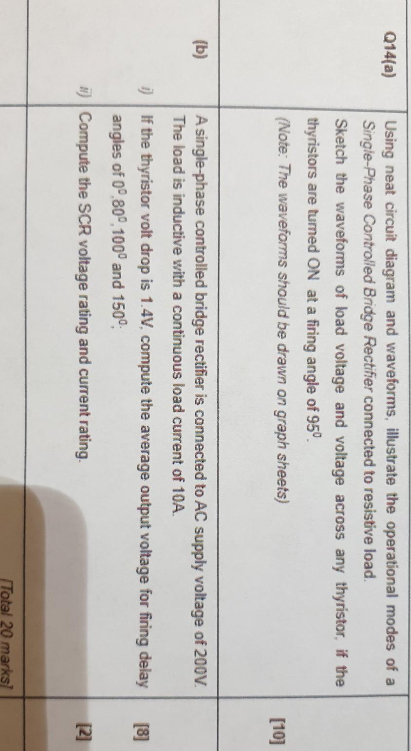 Solved Q14(a) Using neat circuit diagram and waveforms, | Chegg.com