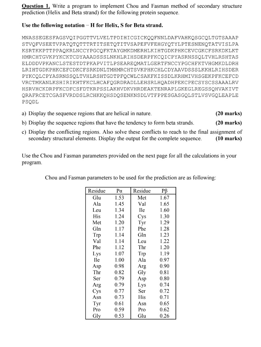 Solved Question 1. Write a program to implement Chou and | Chegg.com Solved Question 1. Write a program to implement Chou and | Chegg.com
