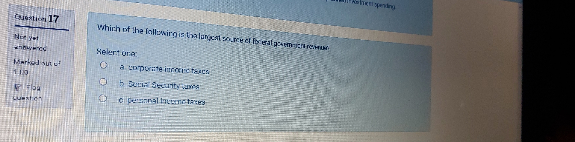 Solved Question 17Not yet answeredMarked out of 1.00P Flag | Chegg.com Solved Question 17Not yet answeredMarked out of 1.00P Flag | Chegg.com