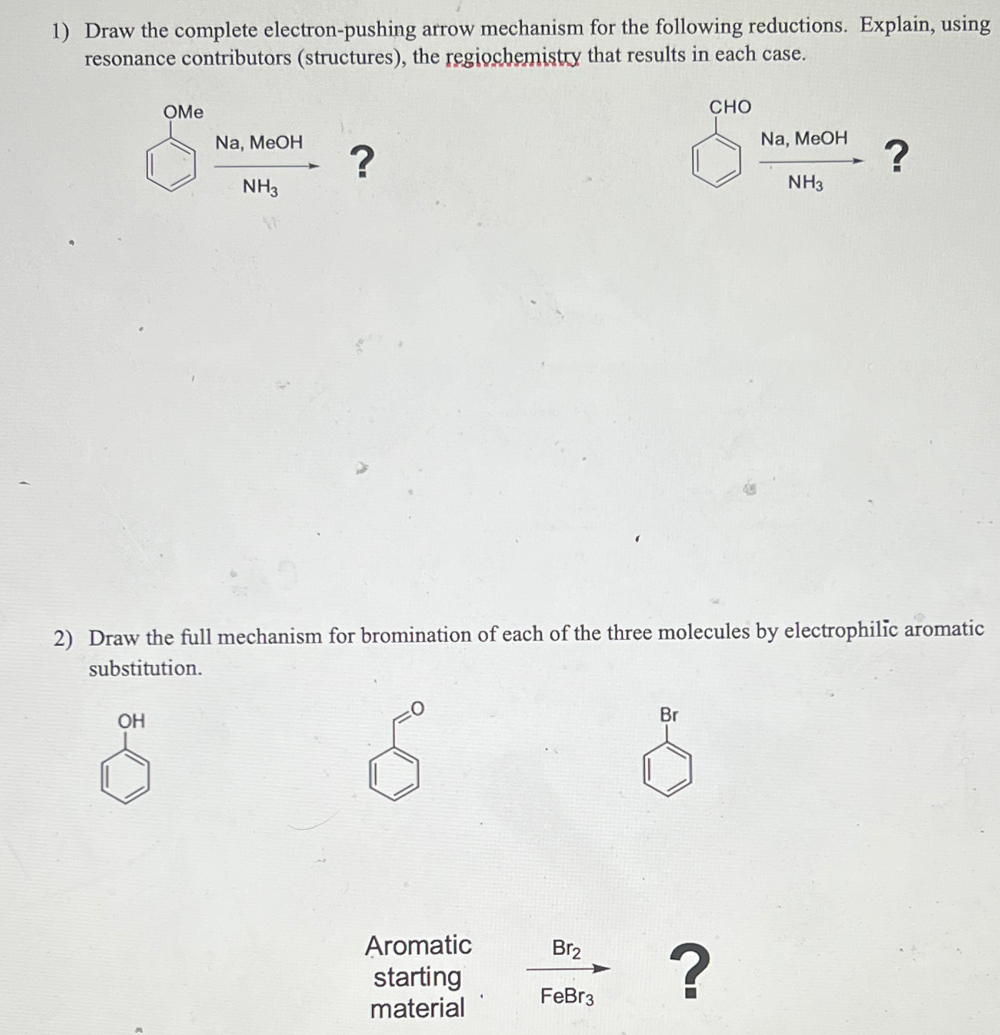 Solved 1) ﻿Draw the complete electron-pushing arrow | Chegg.com