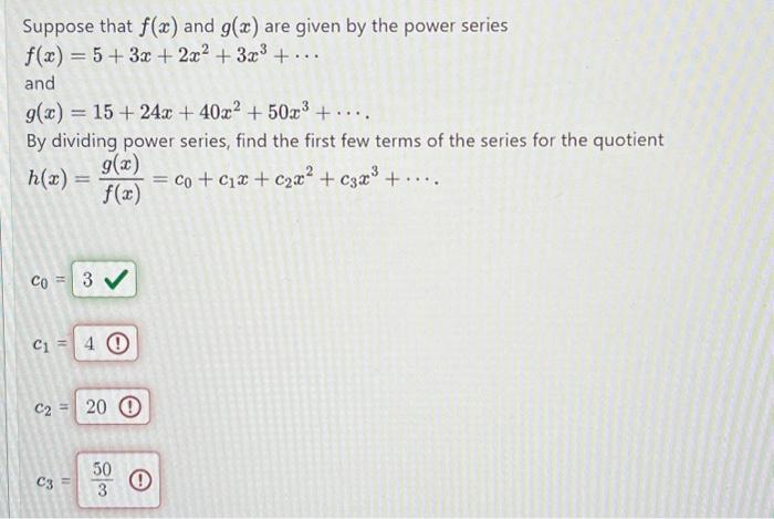 Suppose that f(x) and g(x) are given by the power | Chegg.com