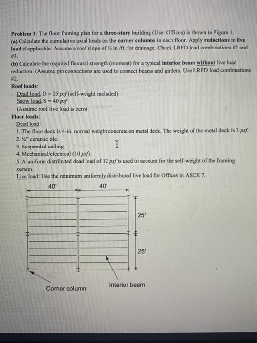 Solved #3. Problem 1: The floor framing plan for a | Chegg.com