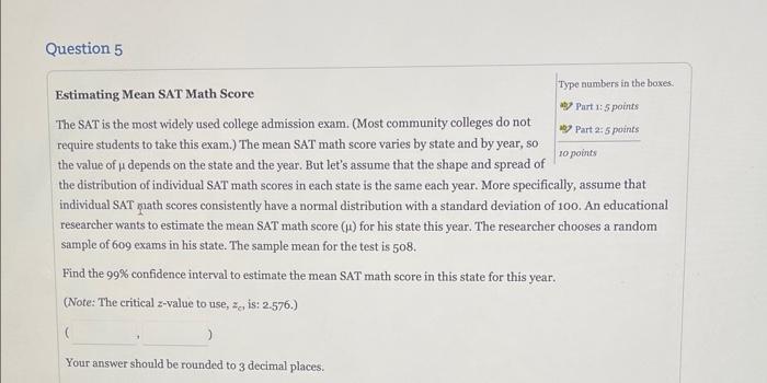 Solved the distribution of individual SAT math scores in | Chegg.com