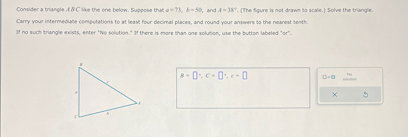 Solved Consider a triangle ABC like the one below. Suppose | Chegg.com