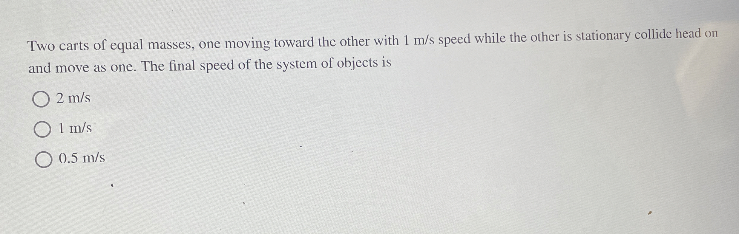 Solved Two carts of equal masses, one moving toward the | Chegg.com