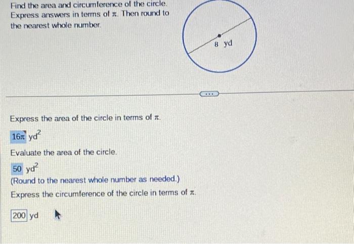 Solved Find the area and circumference of the circle. | Chegg.com