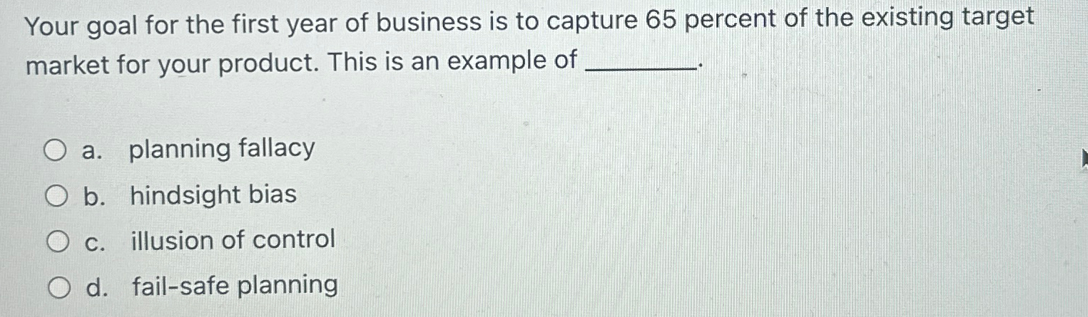 Solved Your goal for the first year of business is to | Chegg.com
