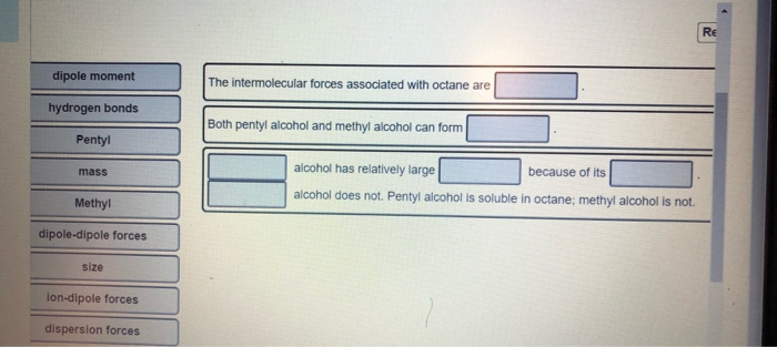 Solved dipole moment The intermolecular forces associated | Chegg.com