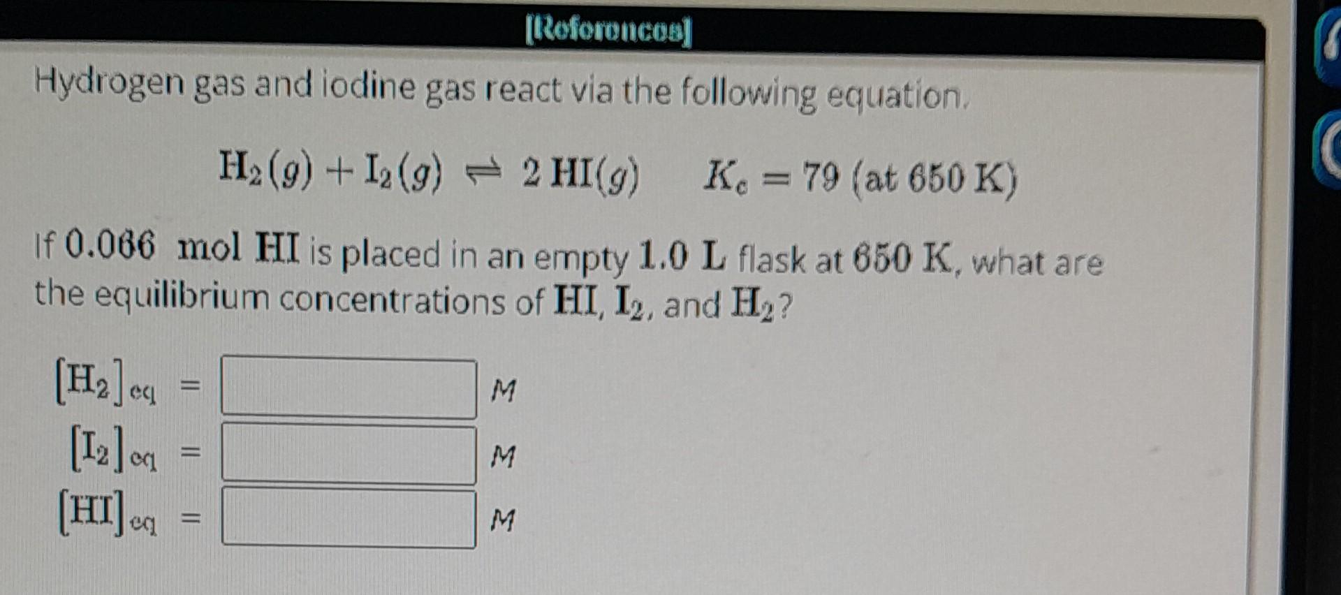 Solved Hydrogen gas and iodine gas react via the following | Chegg.com