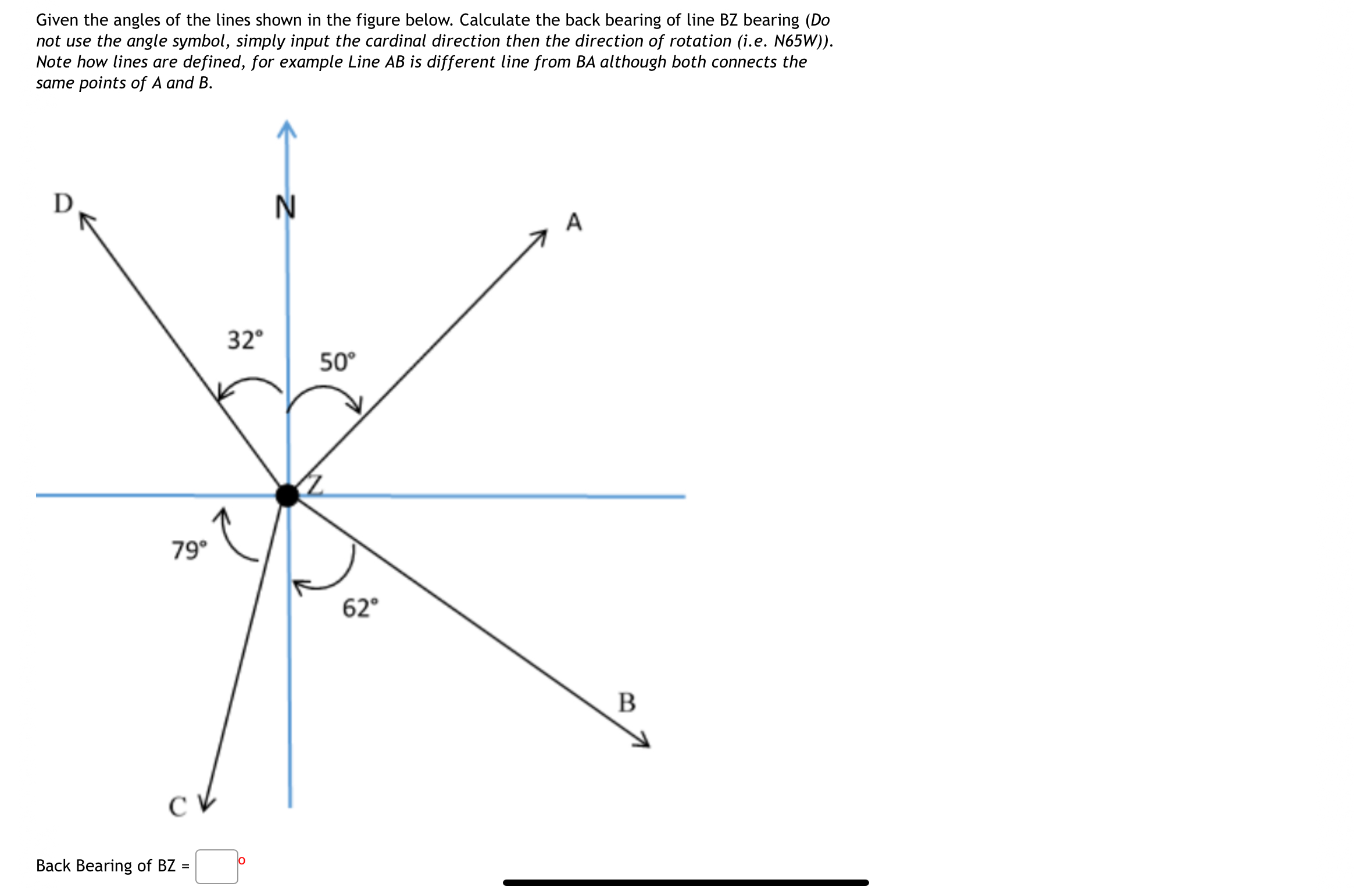 Solved Given the angles of the lines shown in the figure | Chegg.com