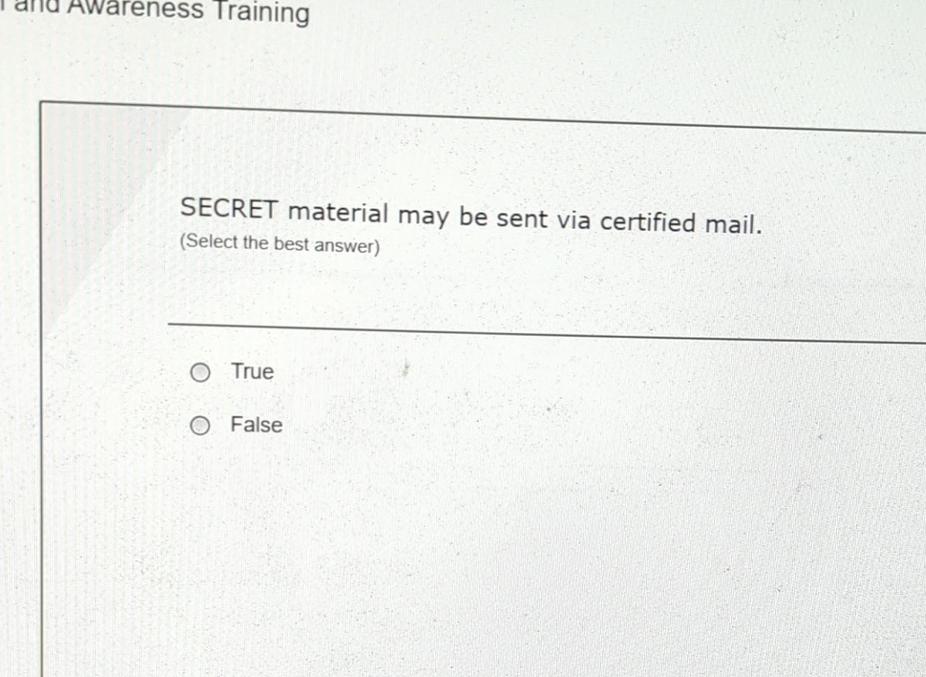 Solved SECRET material may be sent via certified | Chegg.com