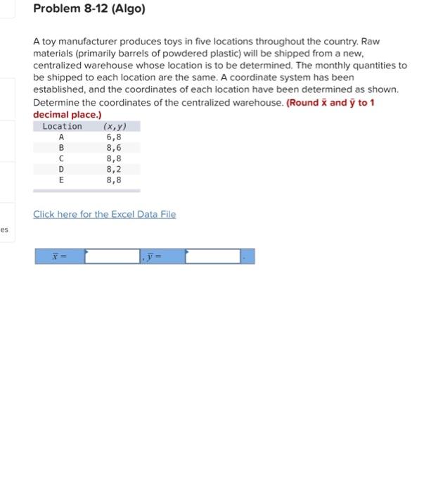 Solved A toy manufacturer produces toys in five locations | Chegg.com