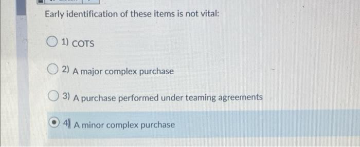 Solved Early identification of these items is not vital: 1) | Chegg.com