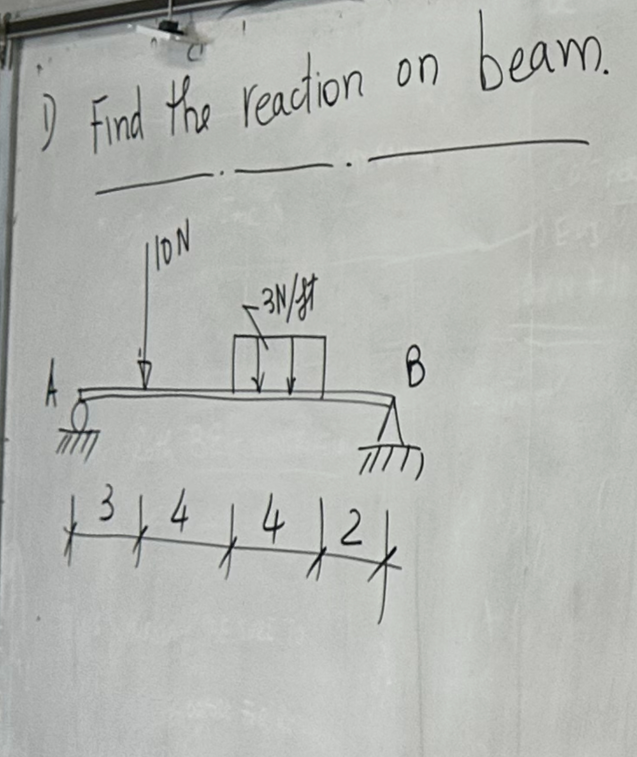 Solved Find the reaction on beam. | Chegg.com
