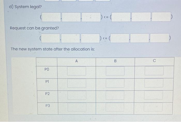 Solved Consider the following system snapshot using the data | Chegg.com