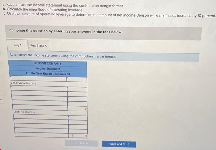 Solved Exercise 11-15A (Algo) Using contribution margin | Chegg.com