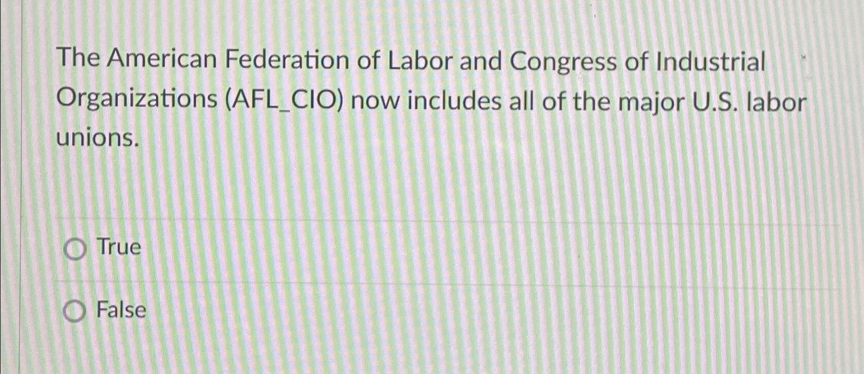 Solved The American Federation of Labor and Congress of | Chegg.com