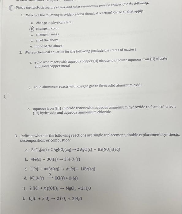 Solved Utilize the textbook, lecture videos, and ocher | Chegg.com