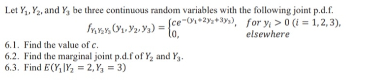Solved Let Y1,Y2, ﻿and Y3 ﻿be three continuous random | Chegg.com