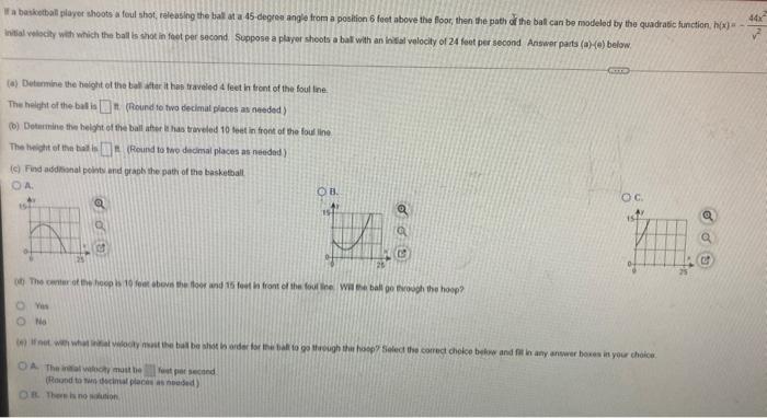 Solved wa basketball player shoots a foul shot, releasing | Chegg.com