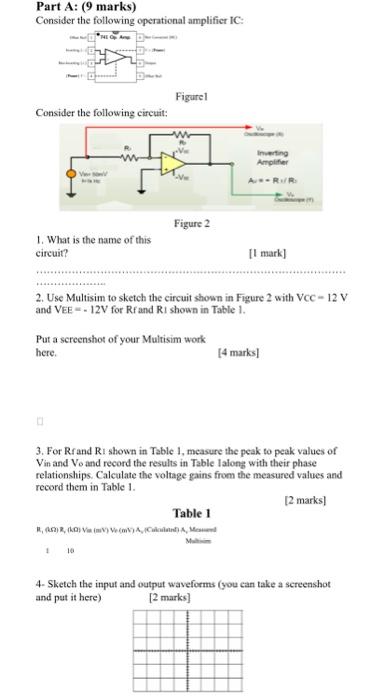 Solved Part A: (9 marks) Consider the following operational | Chegg.com