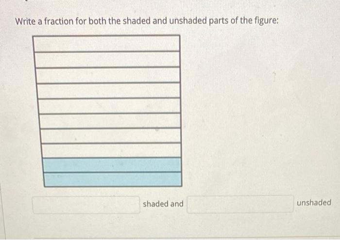 Solved Write a fraction for both the shaded and unshaded | Chegg.com