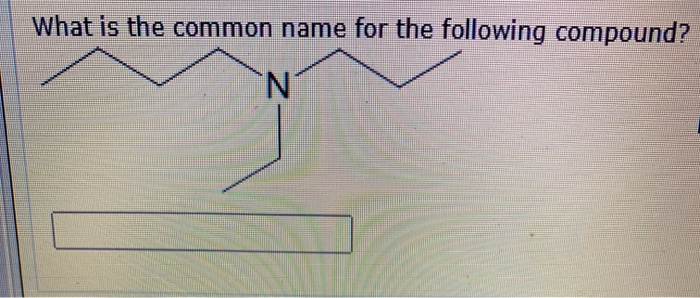 Solved What is the common name for the following compound? N | Chegg.com