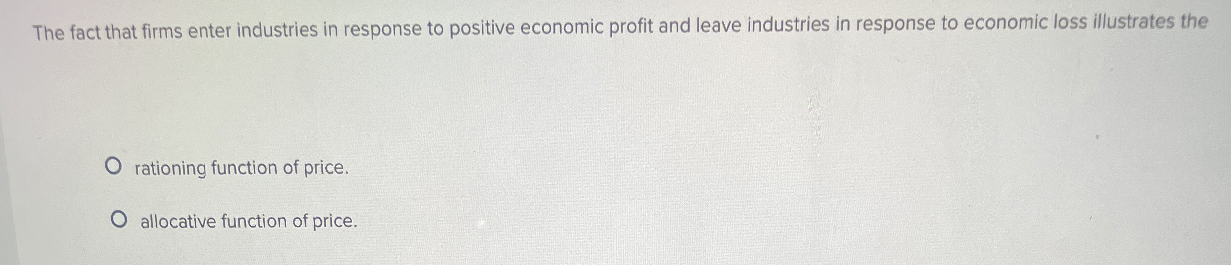 Solved The fact that firms enter industries in response to | Chegg.com