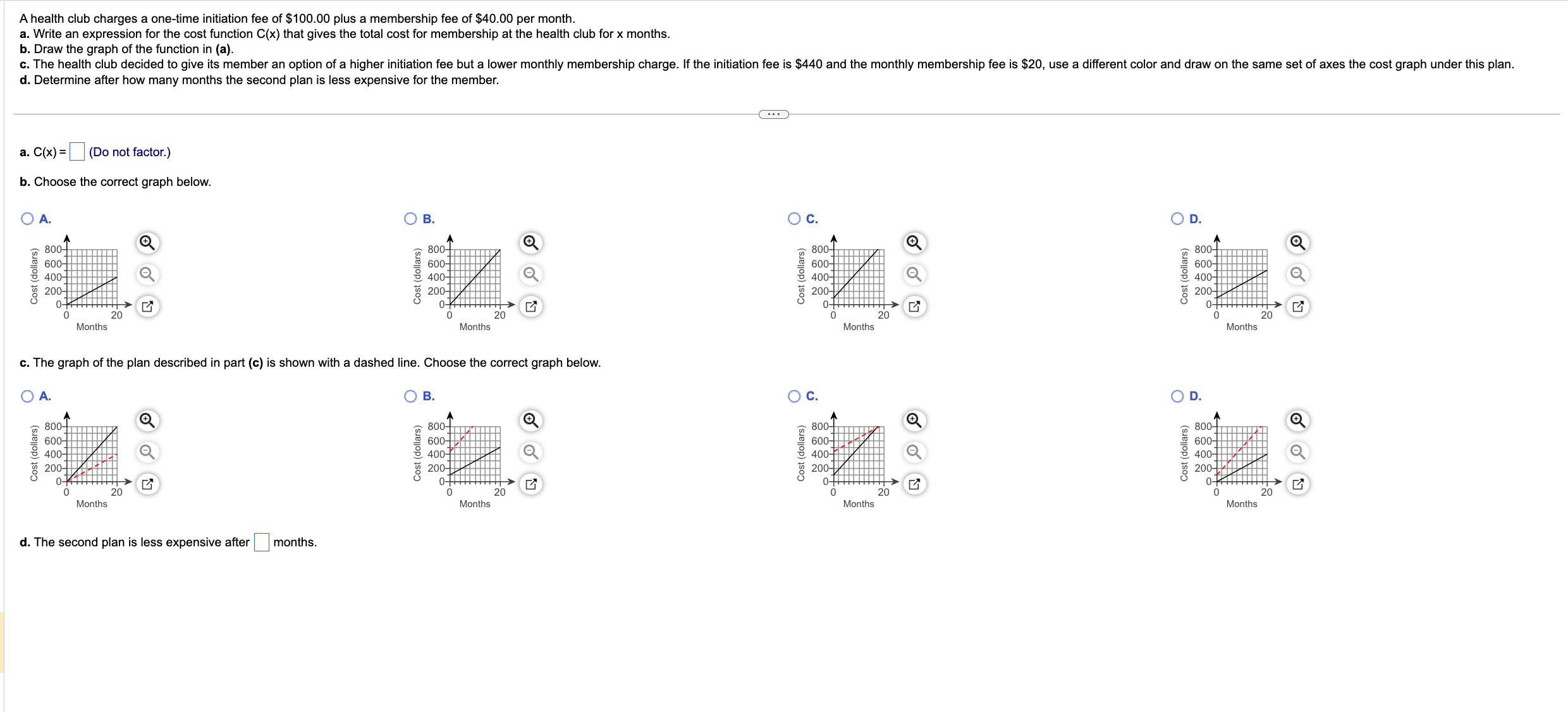 Solved A health club charges a one-time initiation fee of | Chegg.com
