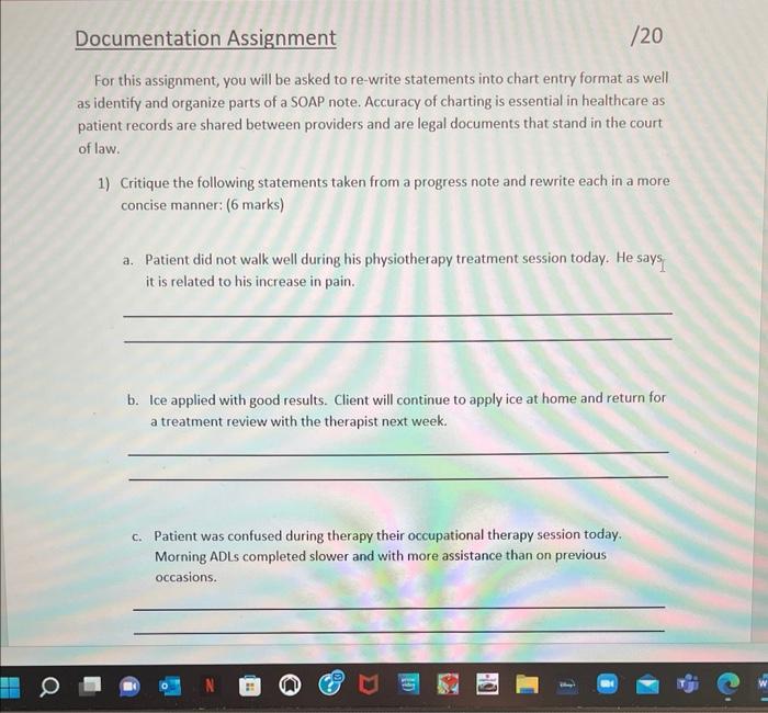 For this assignment, you will be asked to re-write | Chegg.com