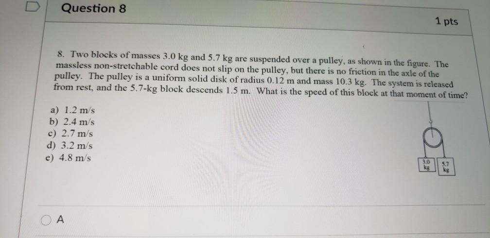 Solved 1 pts F A F 7. Two uniform solid disks (cylinders) | Chegg.com