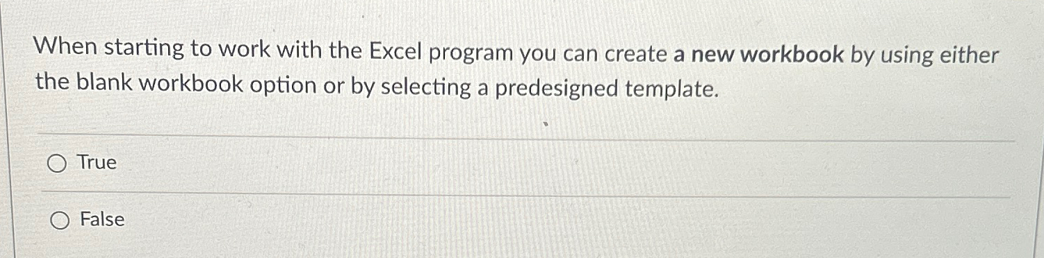 Solved When Starting To Work With The Excel Program You Can 8961